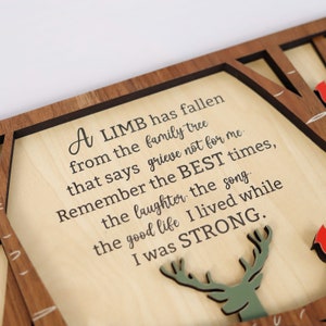 A Limb Has Fallen Cardinal Memorial Gift, Cardinal Wood Sign ...