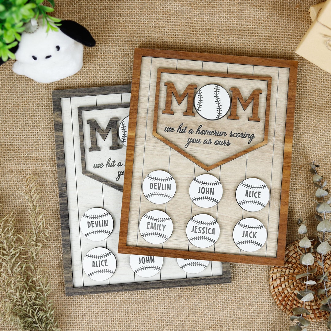 Baseball Mom Sign W Kids Names, Custom Baseball Mom's Team Sign, Mom ...