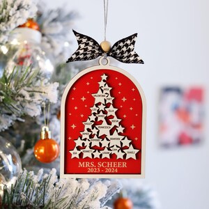 Personalized Teacher Ornament, Class List Ornament, Thank You Teacher ...