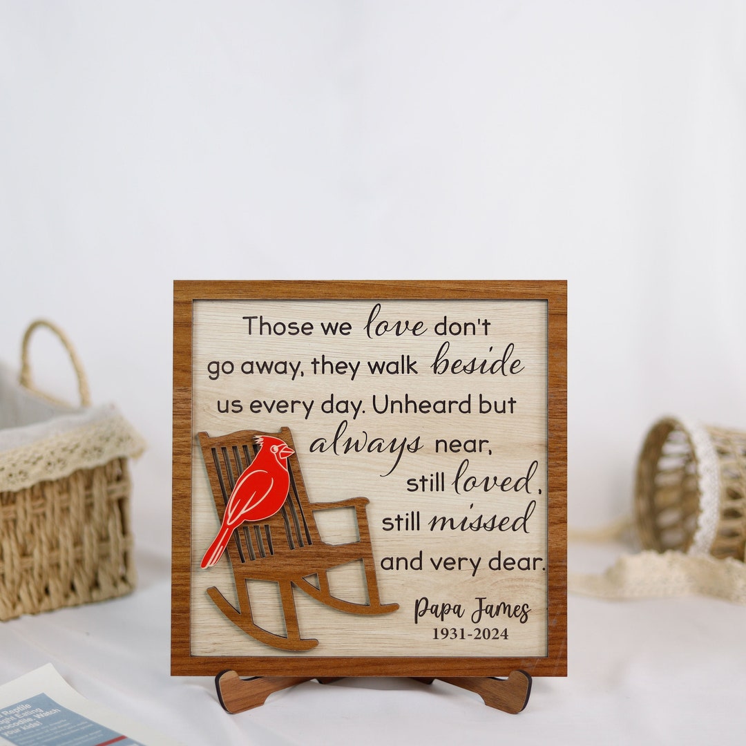 Personalized 3-layered Cardinal Memorial Gift, Those We Love Don't Go ...