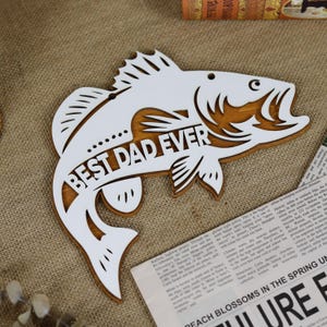 Personalized Dad Fishing Sign, Grandpa Bass Hanging Wooden Sign, Hooked ...