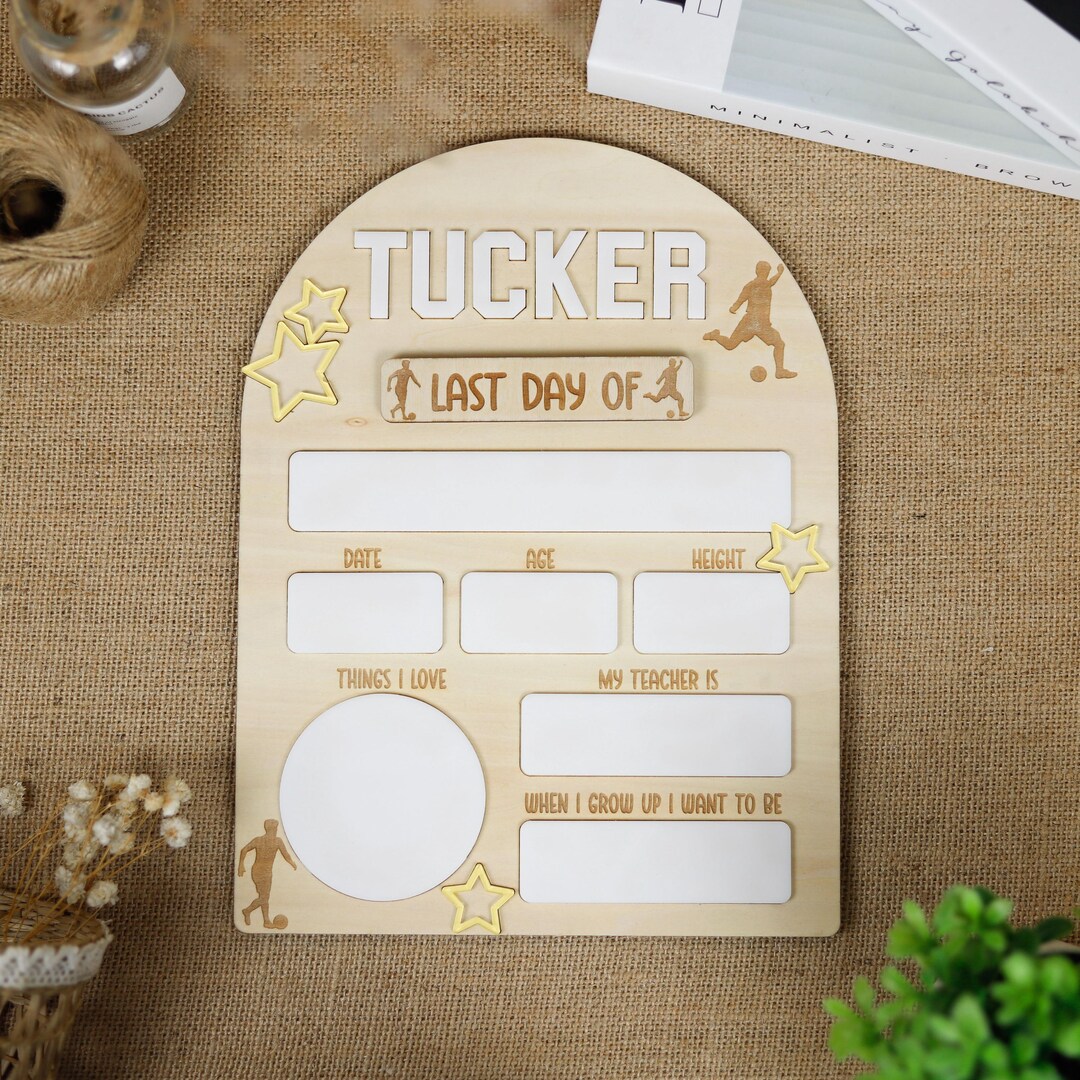 Soccer Personalized School Sign, Photo Prop Sign, First & Last Day of ...