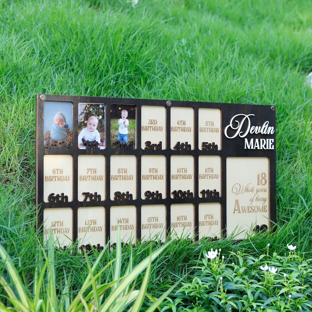 Custom Kids 18 Birthdays Photo Frame, School Years Senior Photo Frame ...