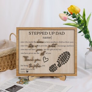 2-layered Stepped up Dad Wooden Plaque, Custom Step Dad Fathers Day ...