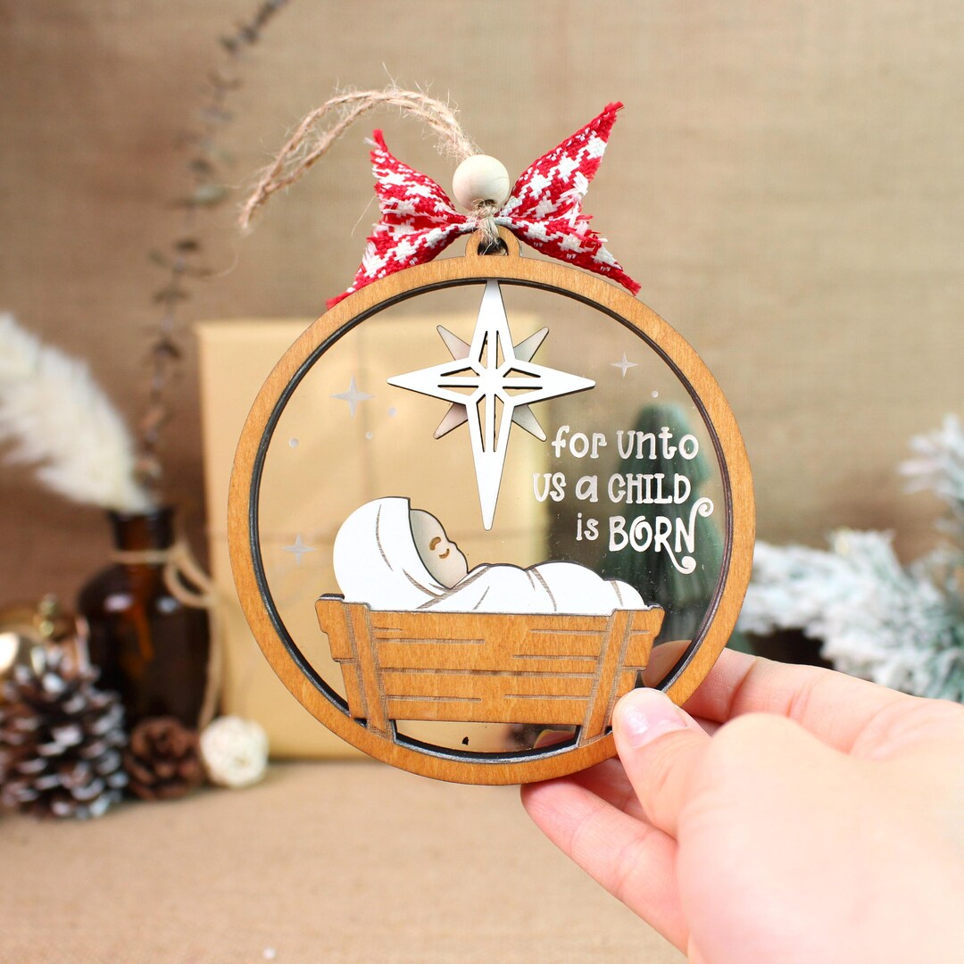 Newborn Christian Ornament, for Unto Us A Child is Born Ornament 2025 ...