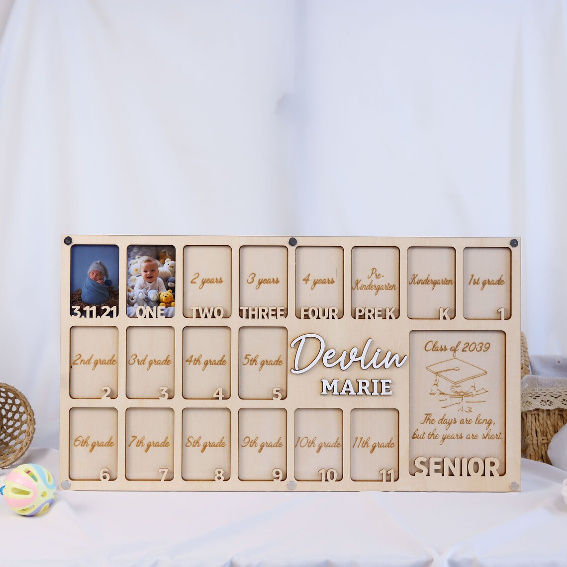 School Years Picture Frame, Birth to Graduation Collage Frame, Senior ...