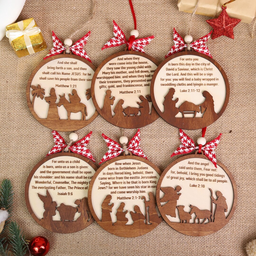 Nativity Scene W/ Family Name Ornament, Bethlehem Christian Gifts ...