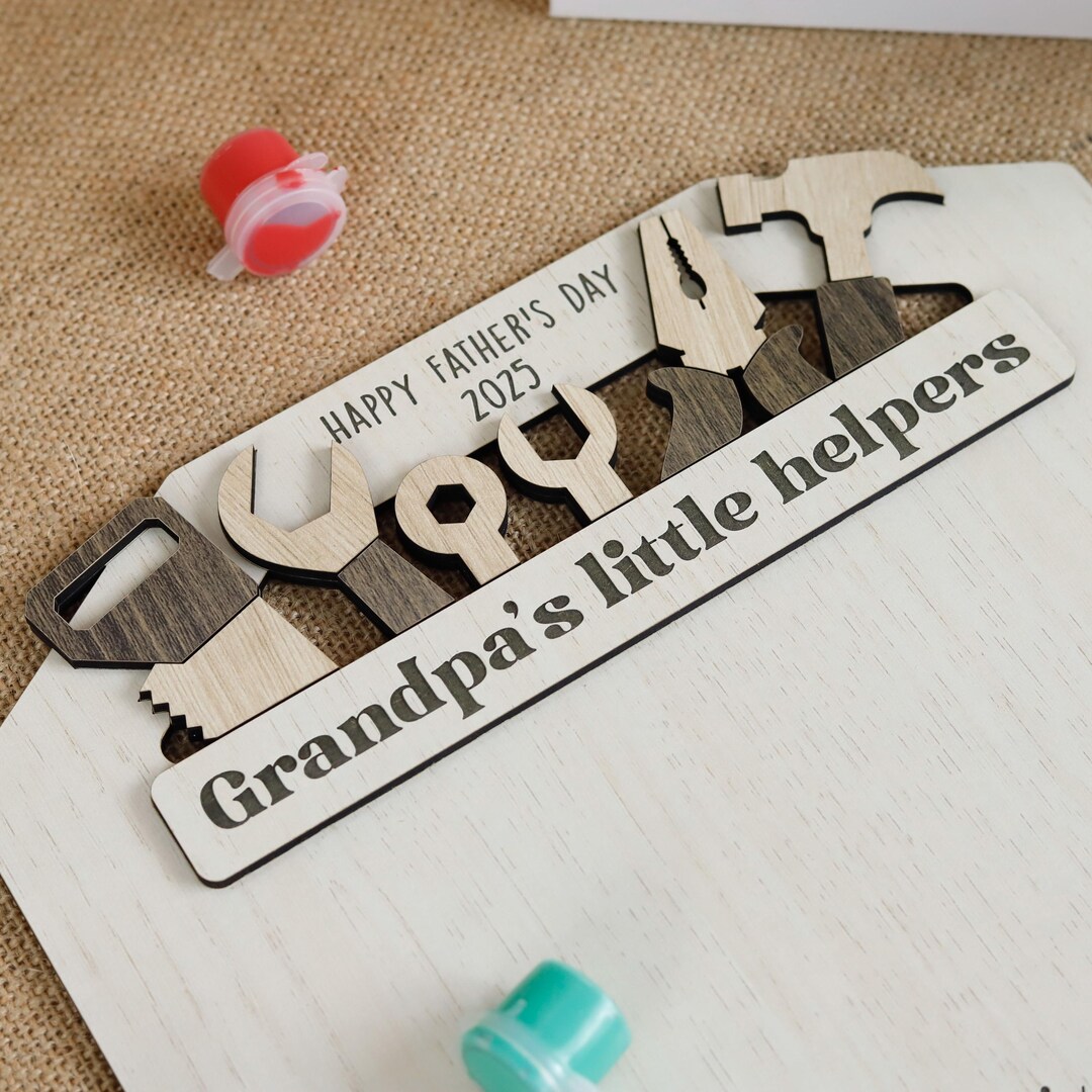 Grandpa 3D Toolbox Handprint Gift From Grandkids, Fathers Day Handprint ...