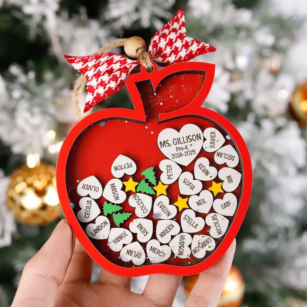 2025 Teacher Apple Shaker With Students Names, Thank You Gift From ...