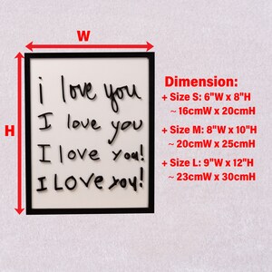 2-layered Frame From Scanned Letter, Laser-cut Kid Handwriting Sign ...