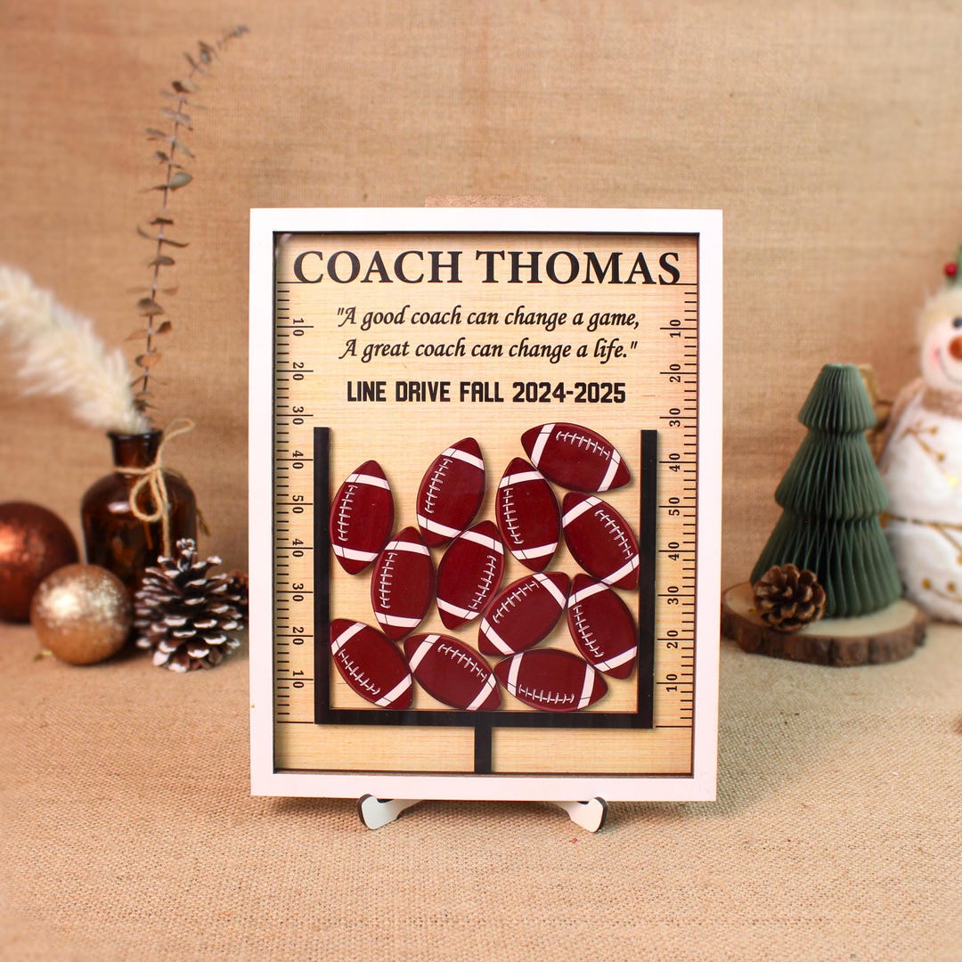 Personalized Football Coach 4D Sign, Football Member Signature Keepsake ...