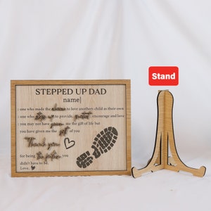 2-layered Stepped up Dad Wooden Plaque, Custom Step Dad Fathers Day ...