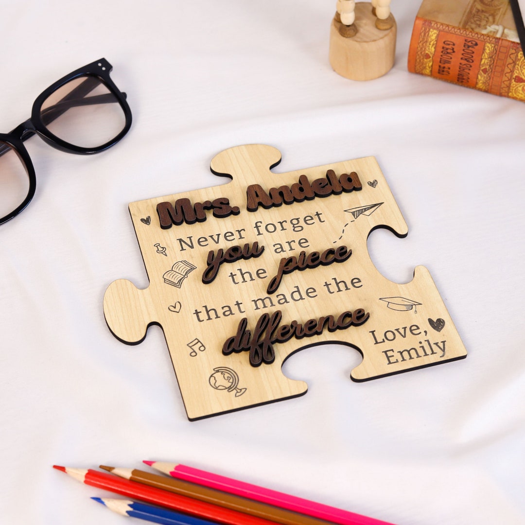 Teacher Puzzle Plaque, Classroom Appreciation Sign, Thank You Teacher ...