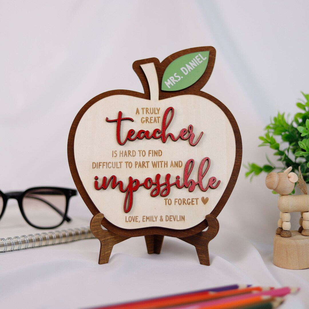 Custom Teacher Apple Desk Decor, Thank You Gift From Students ...