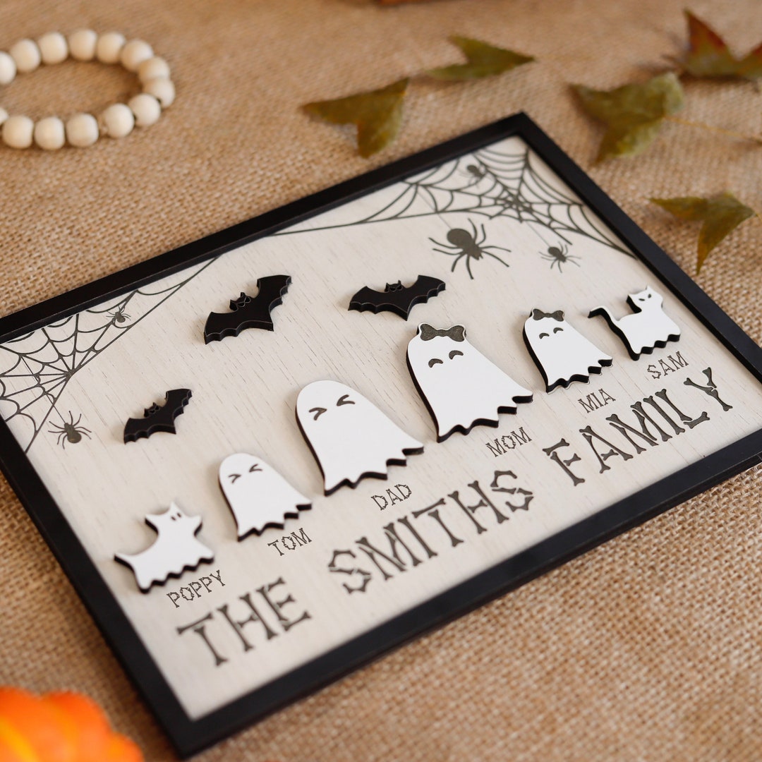 Personalized Ghost Family Wood Sign, Boo Family Sign, Custom Halloween ...