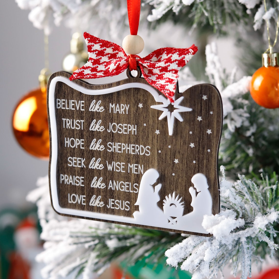Scripture Nativity Scene Ornament, Bethlehem Christian Gifts, Religious ...