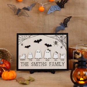 Personalized Ghost Family Wood Sign, Boo Family Sign, Custom Halloween ...