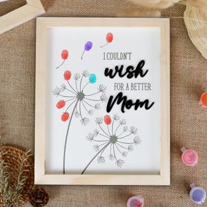Dandelion Fingerprint Art, Mothers Day Fingerprint for Grandma Nana ...
