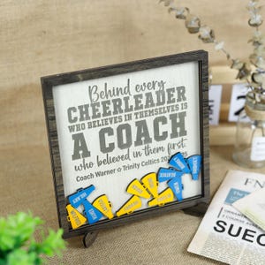 Personalized Cheerleading Shaker Sign, Cheerleader Coach Appreciation ...