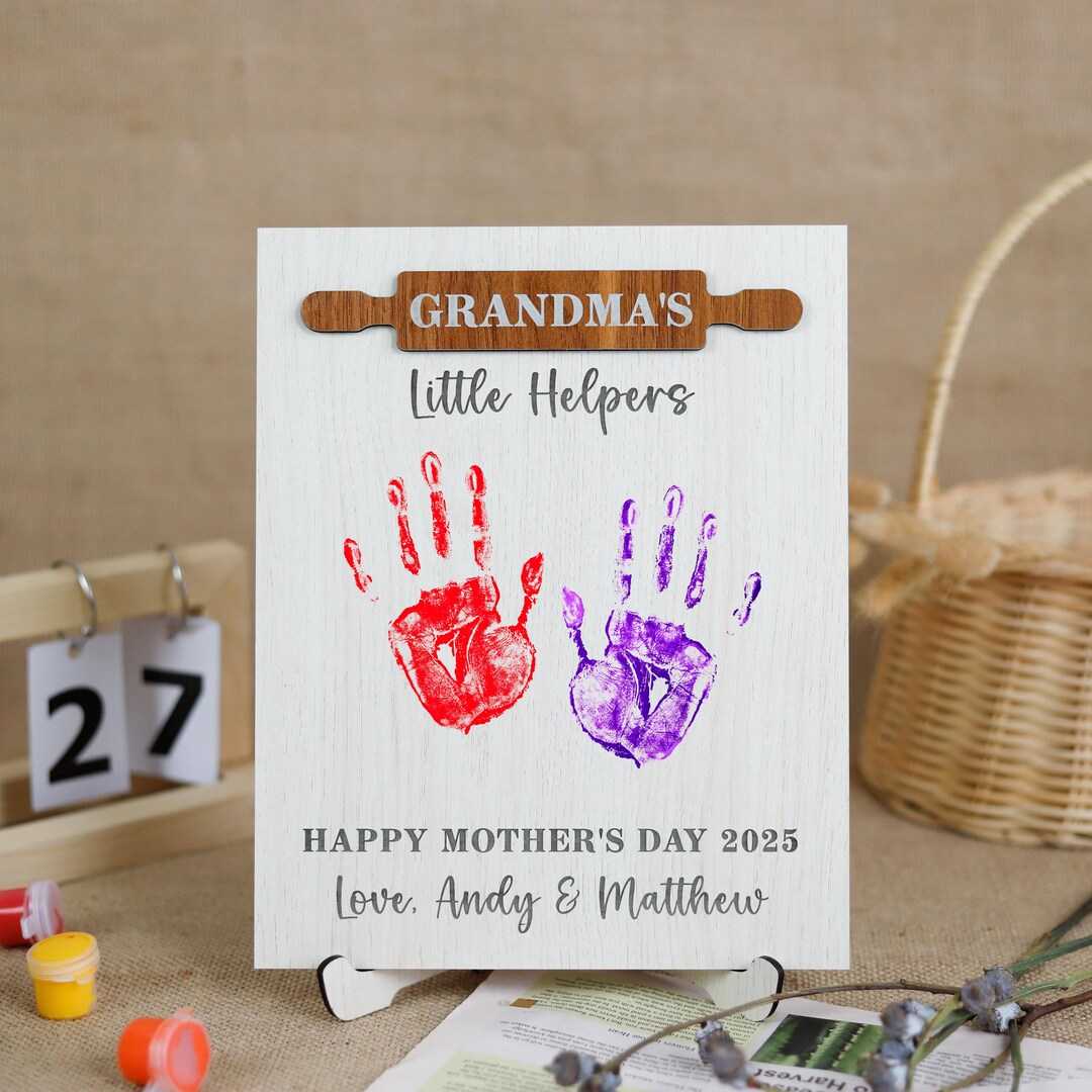 Grandma Handprint Gift From Grandkids, Mothers Day Handprint Sign ...