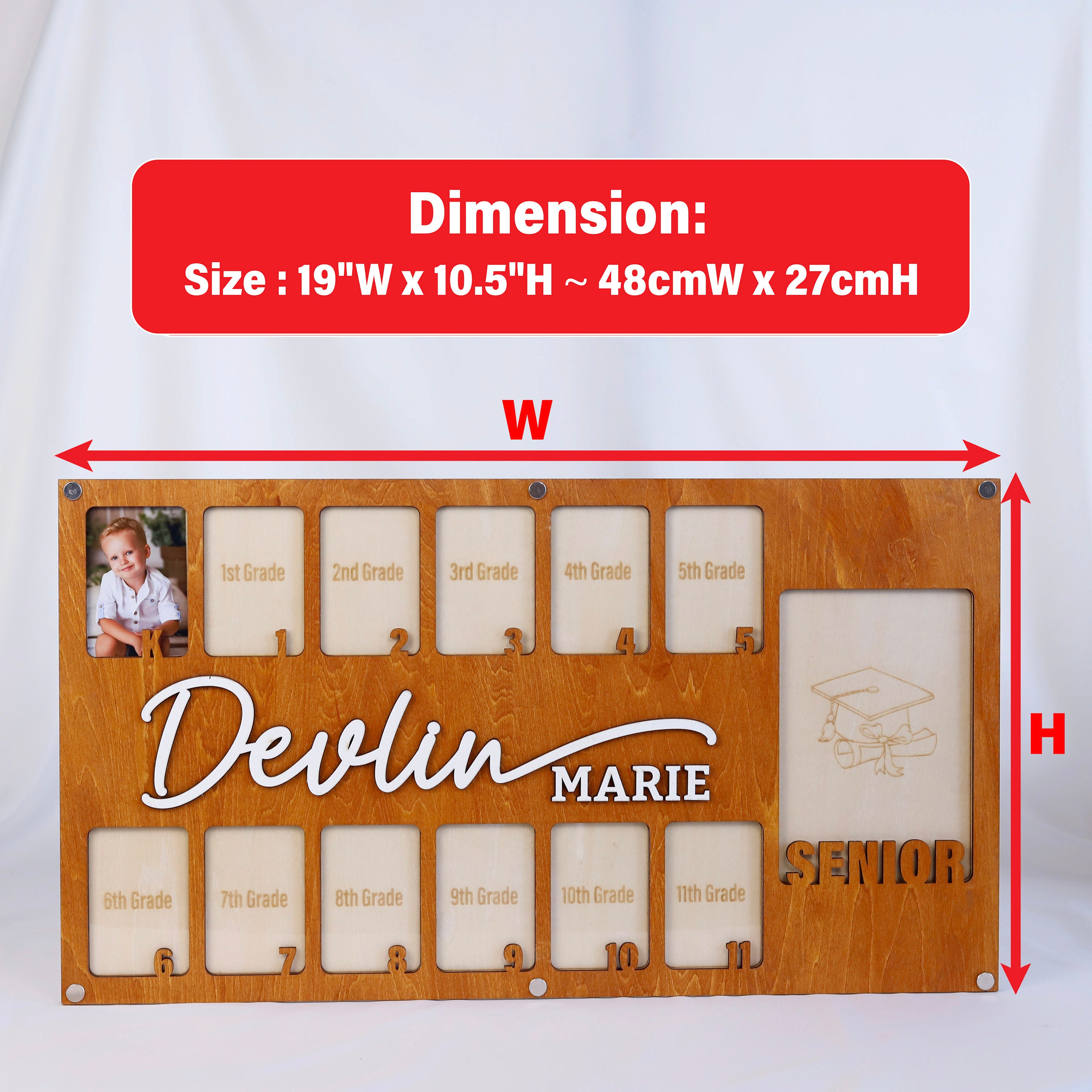 School Years Senior Photo Frame, School Picture Keepsake, 13 Photo ...