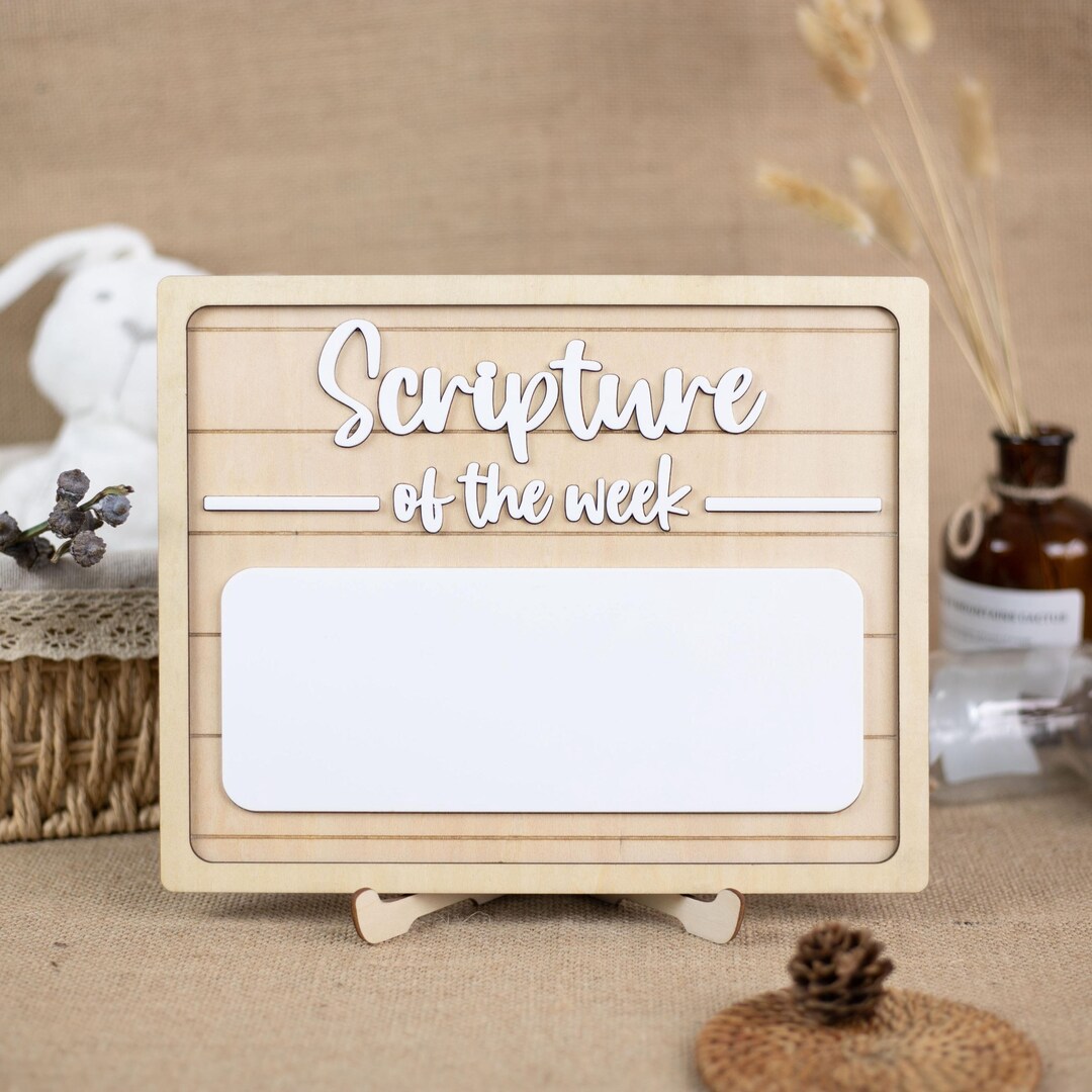 Dry Erase Scripture of Week Wooden Sign, Scripture 3D Wood Plaque ...