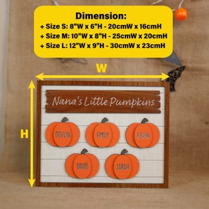 Personalized Family Pumpkin Patch Sign, Custom Grandparents Gifts From ...