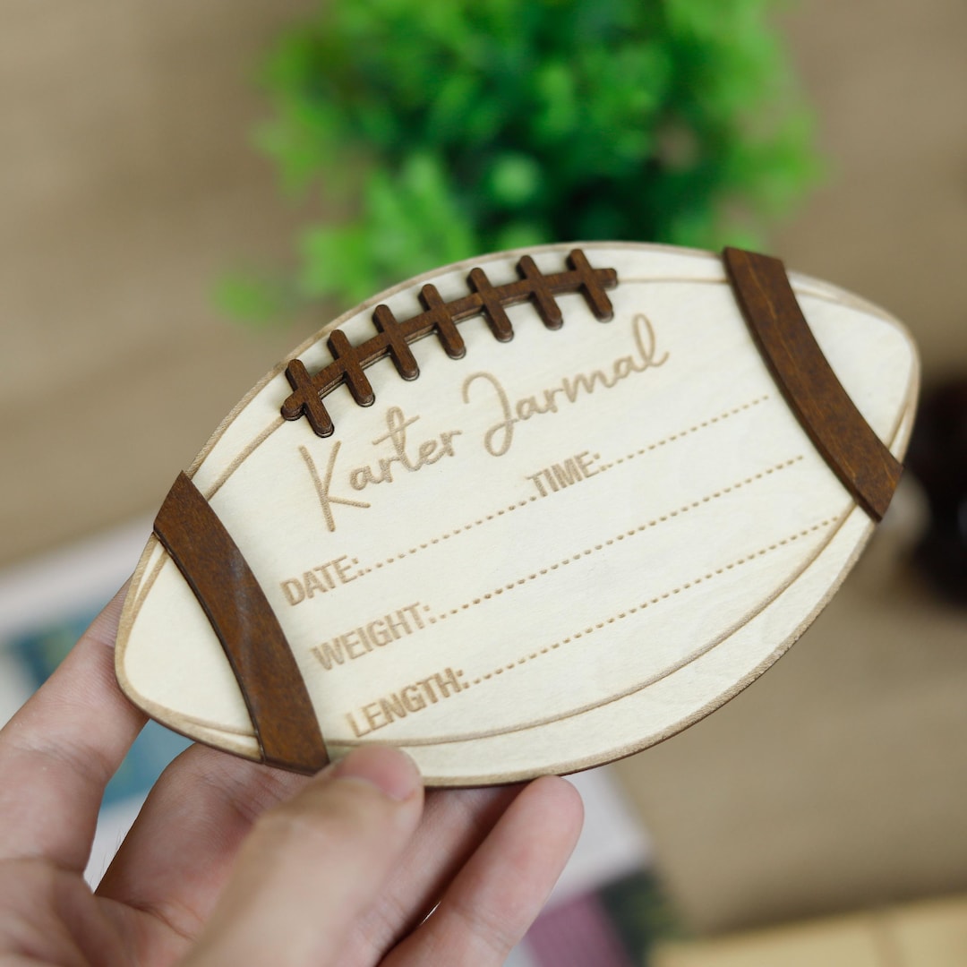 Football Newborn Birth Stat Sign, Personalized Birth Announcement Sign ...