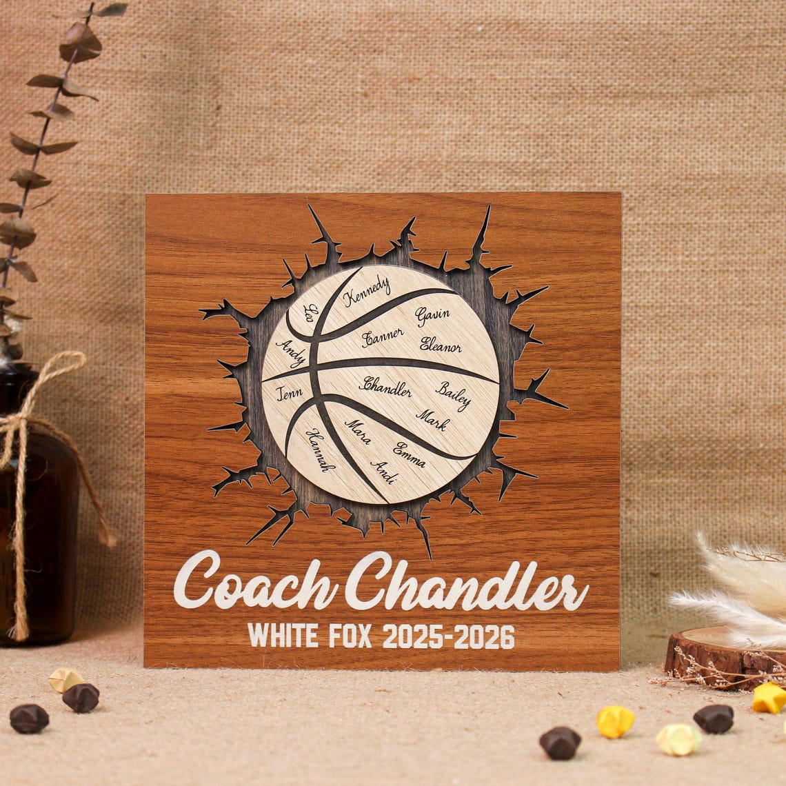 Custom Basketball Team Sign, Basketball Goodbye Present for Coach ...