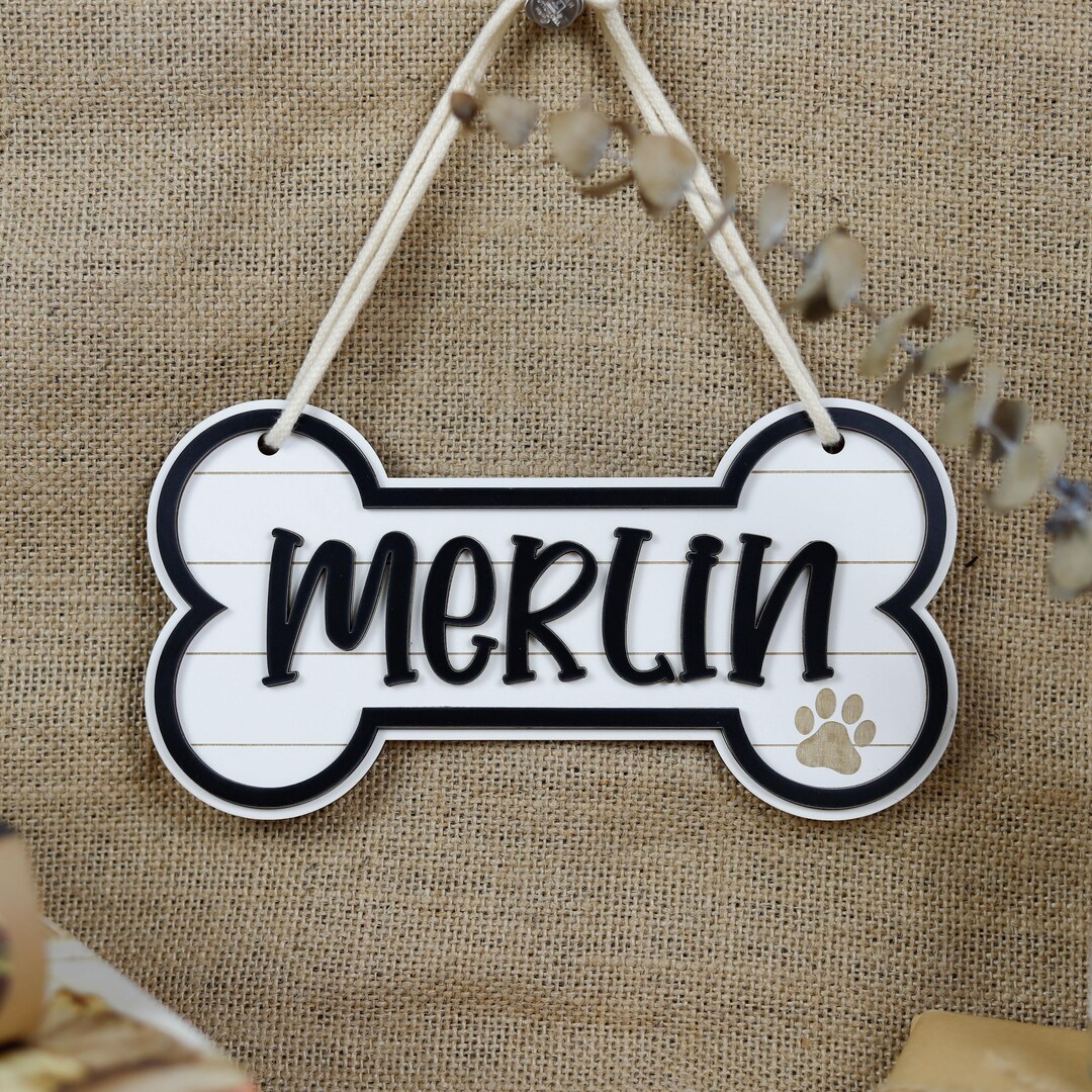 Personalized Dog Kennel Name Plate, 3D Dog Name Sign, Custom Crate Sign ...