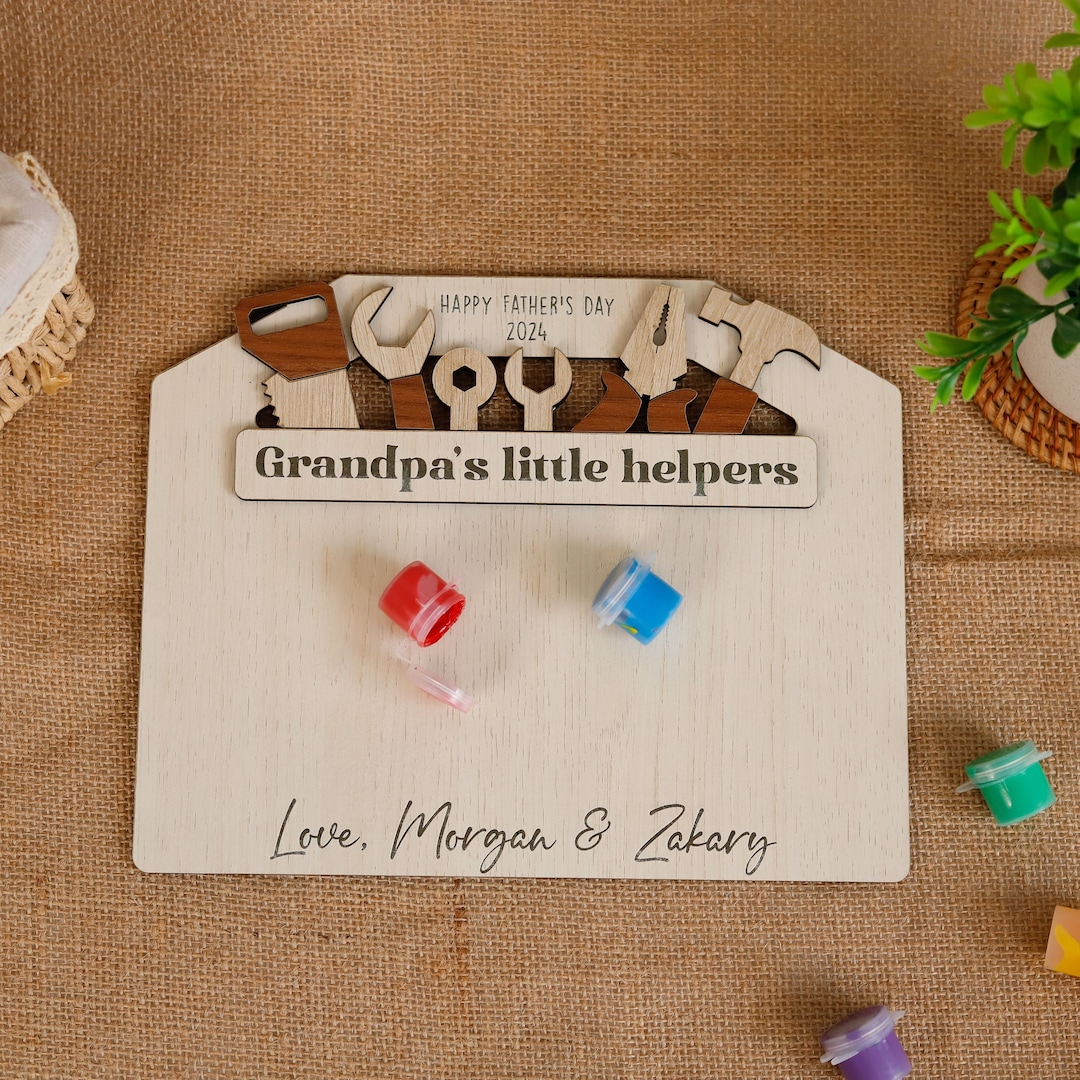 Grandpa Handprint Gift From Grandkids, Fathers Day Handprint Sign ...