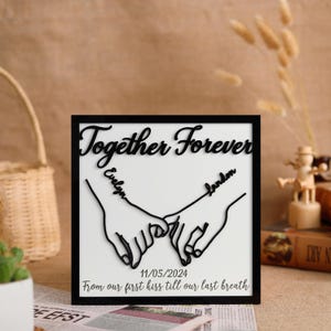 Forever Together Sign, Hands Holding Sign, Personalized Couple Names ...