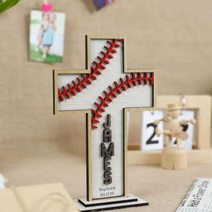 Personalized Baseball Cross, Boys Baptism Gift, Christening Gift, Gift ...