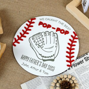 Baseball Fathers Day Handprint Sign, We Caught the Best Grandpa ...