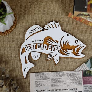 Personalized Dad Fishing Sign, Grandpa Bass Hanging Wooden Sign, Hooked ...