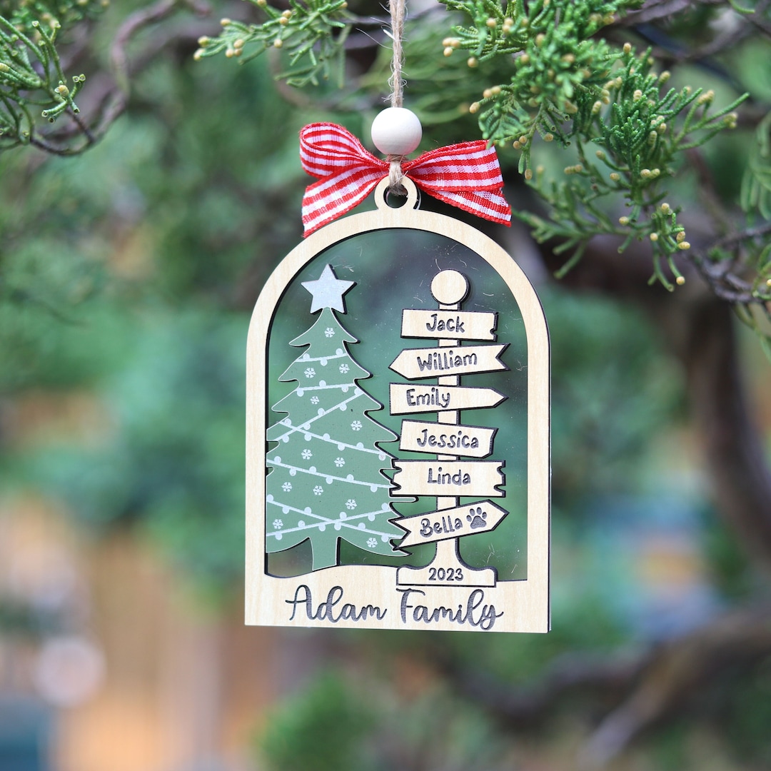 North Pole Personalized Family Ornament, Family Name Christmas Ornament ...