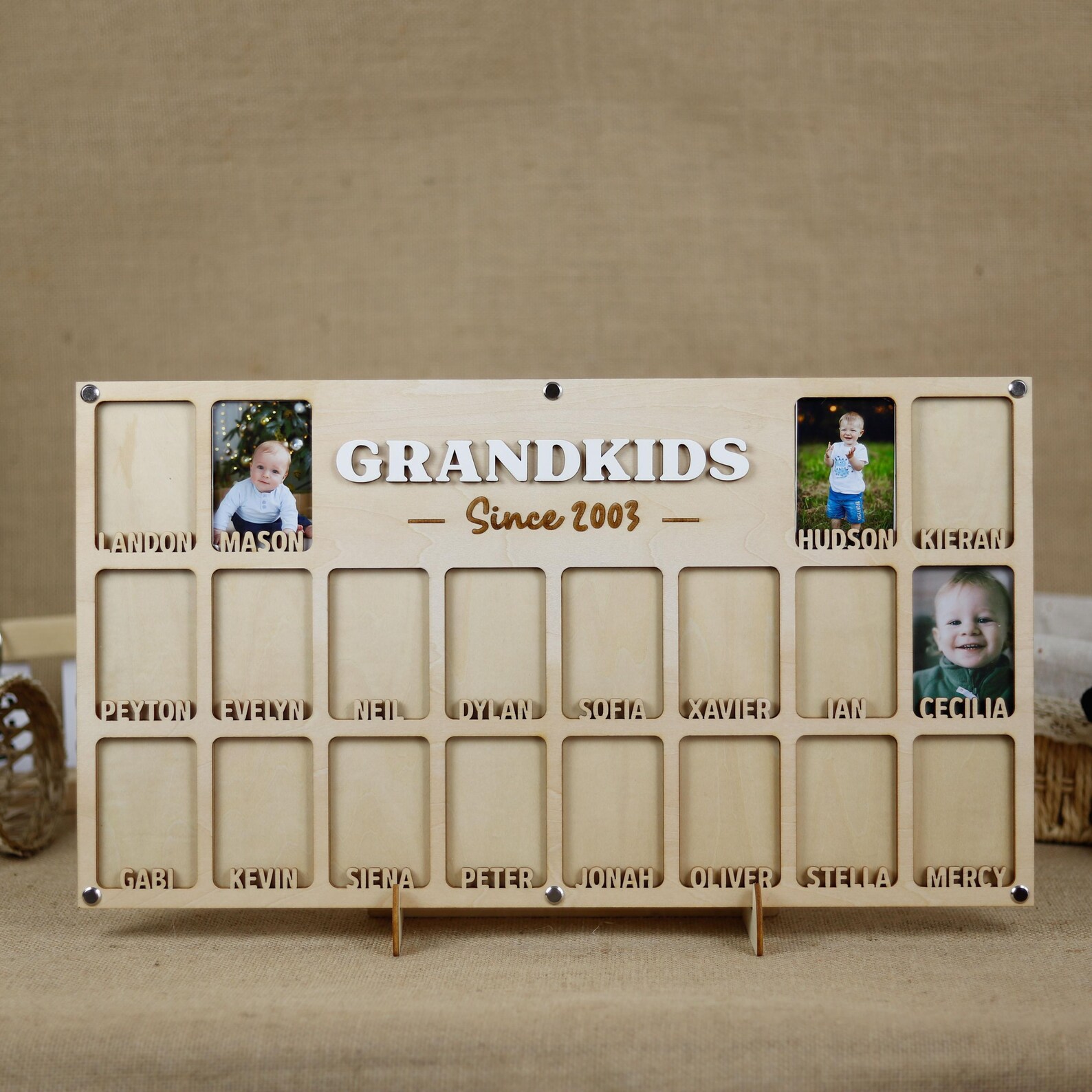 Grandkids Photo Frame, Changeable Grandkids Picture Frame, Personalized ...
