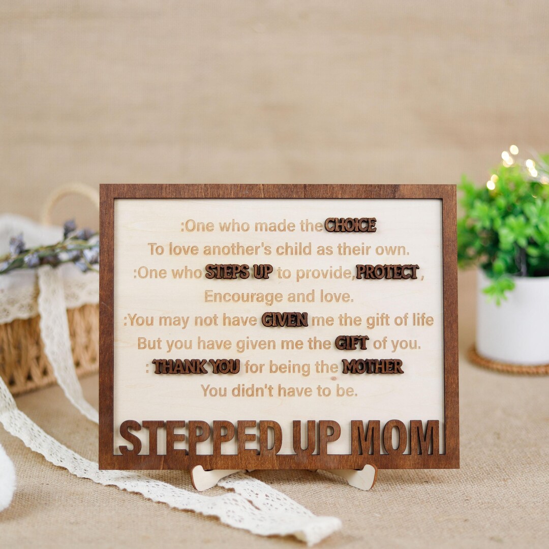 Stepped up Mom Definition Sign, Stepmom Appreciation Gifts, Step-mom ...