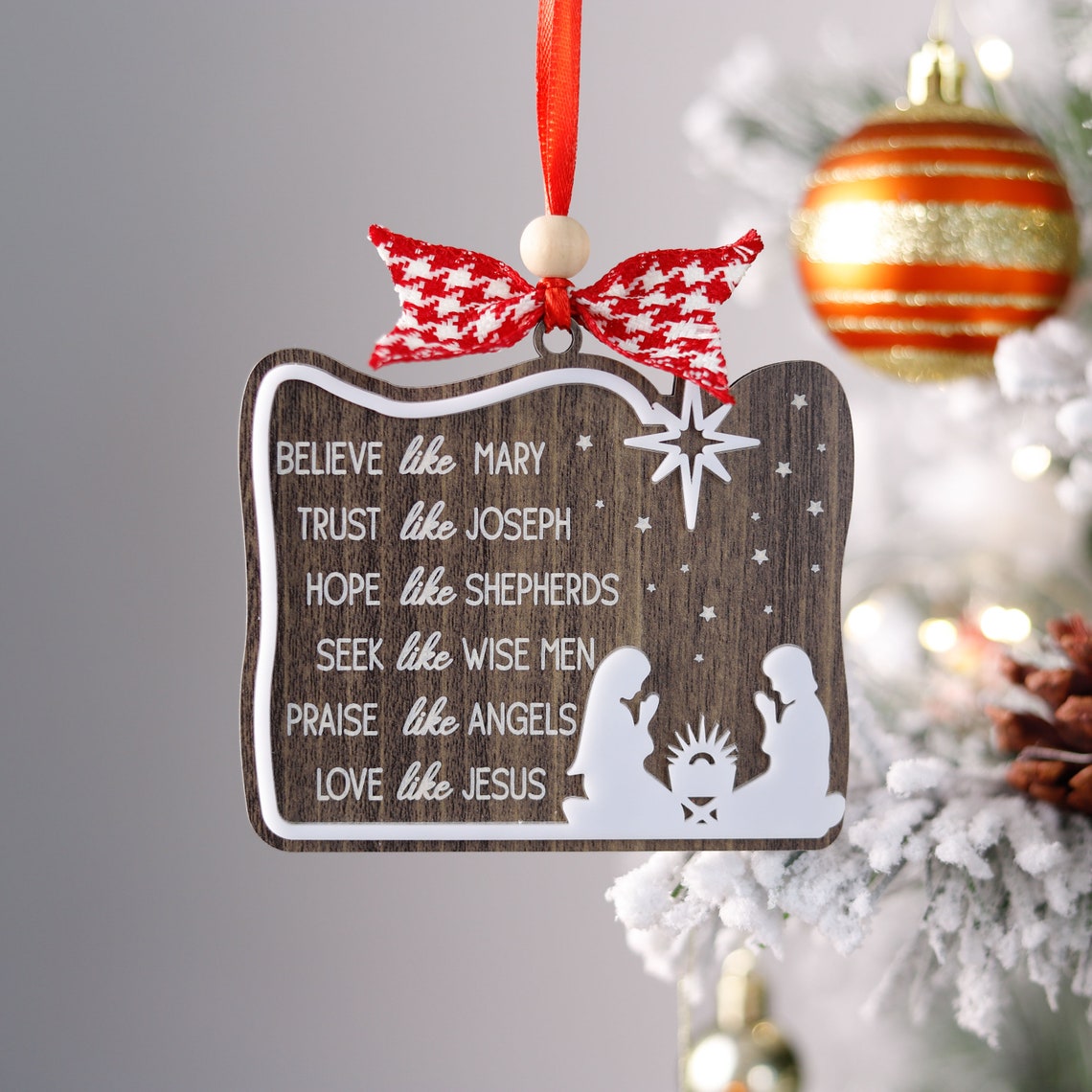 Scripture Nativity Scene Ornament, Bethlehem Christian Gifts, Religious ...