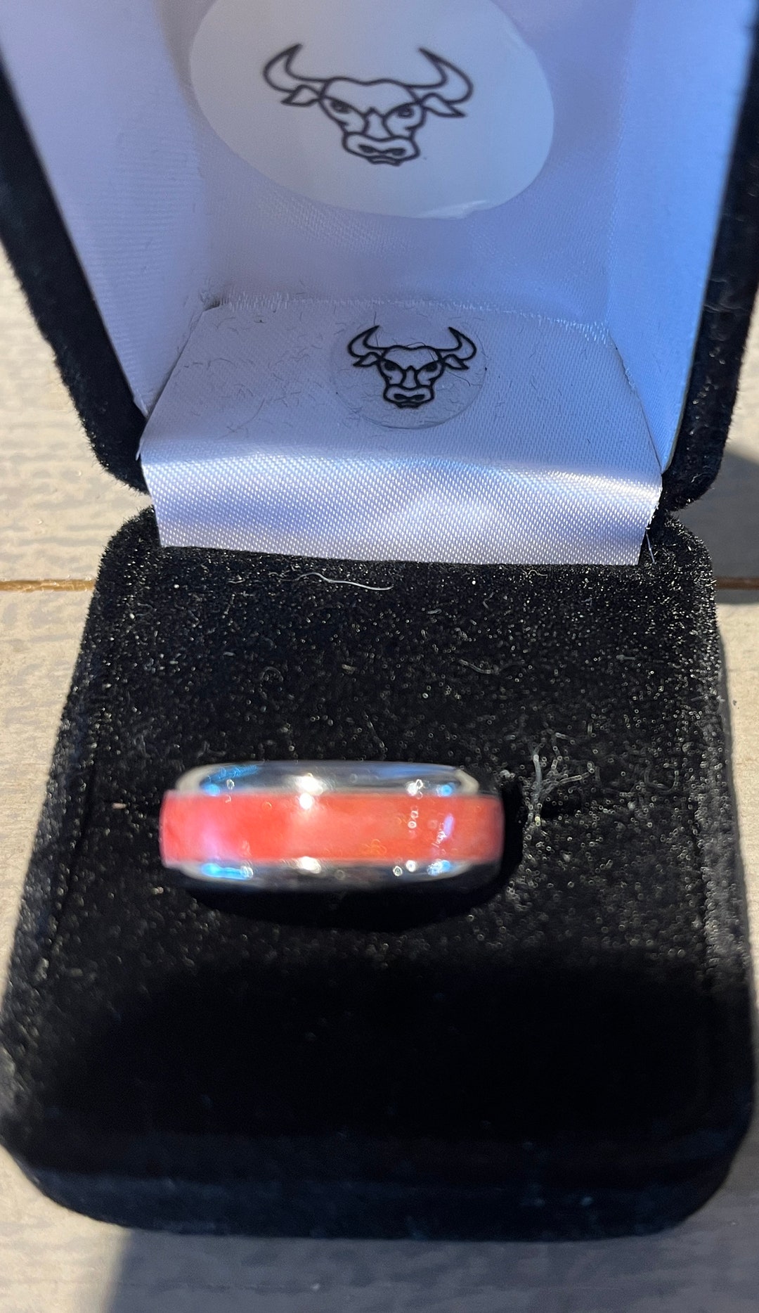 Custom Pink Inlay on a Stainless Steel Band US Size 8 / 8mm Wide - Etsy