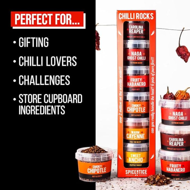 World's Hottest Chilli Pepper Set | 6 Fiery Chilli Pots - the Perfect ...