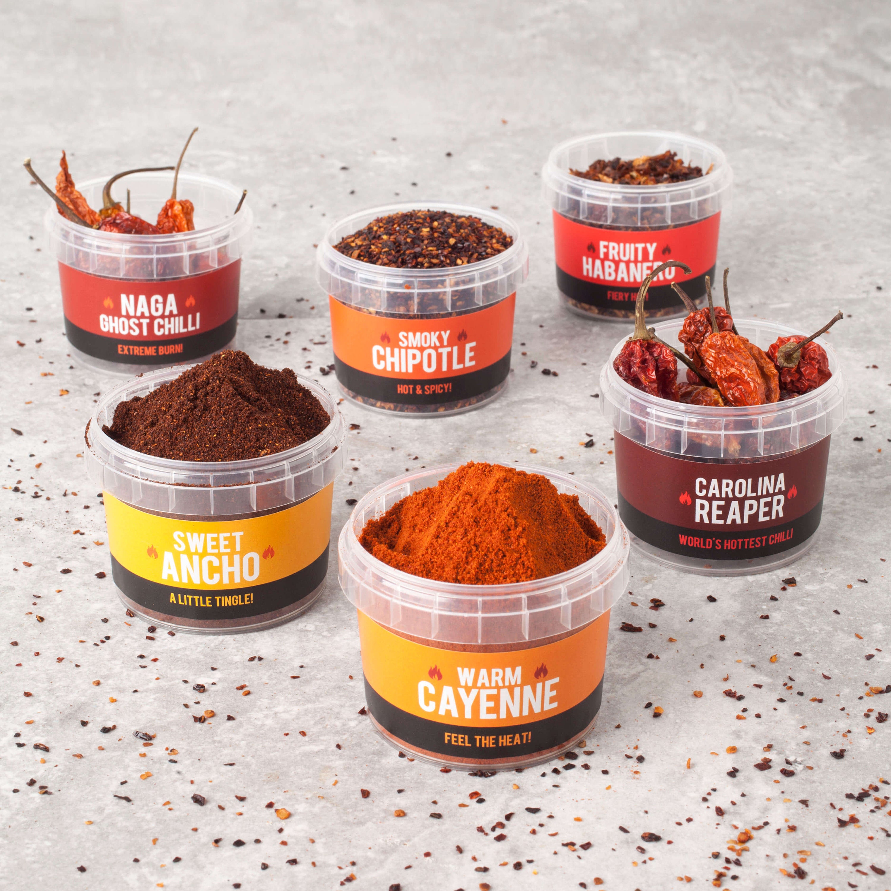 World's Hottest Chilli Pepper Set | 6 Fiery Chilli Pots - the Perfect ...