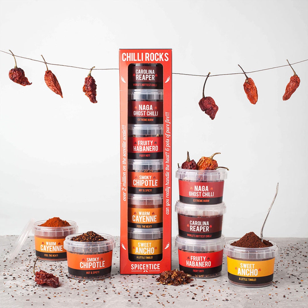 World's Hottest Chilli Pepper Set | 6 Fiery Chilli Pots - the Perfect ...