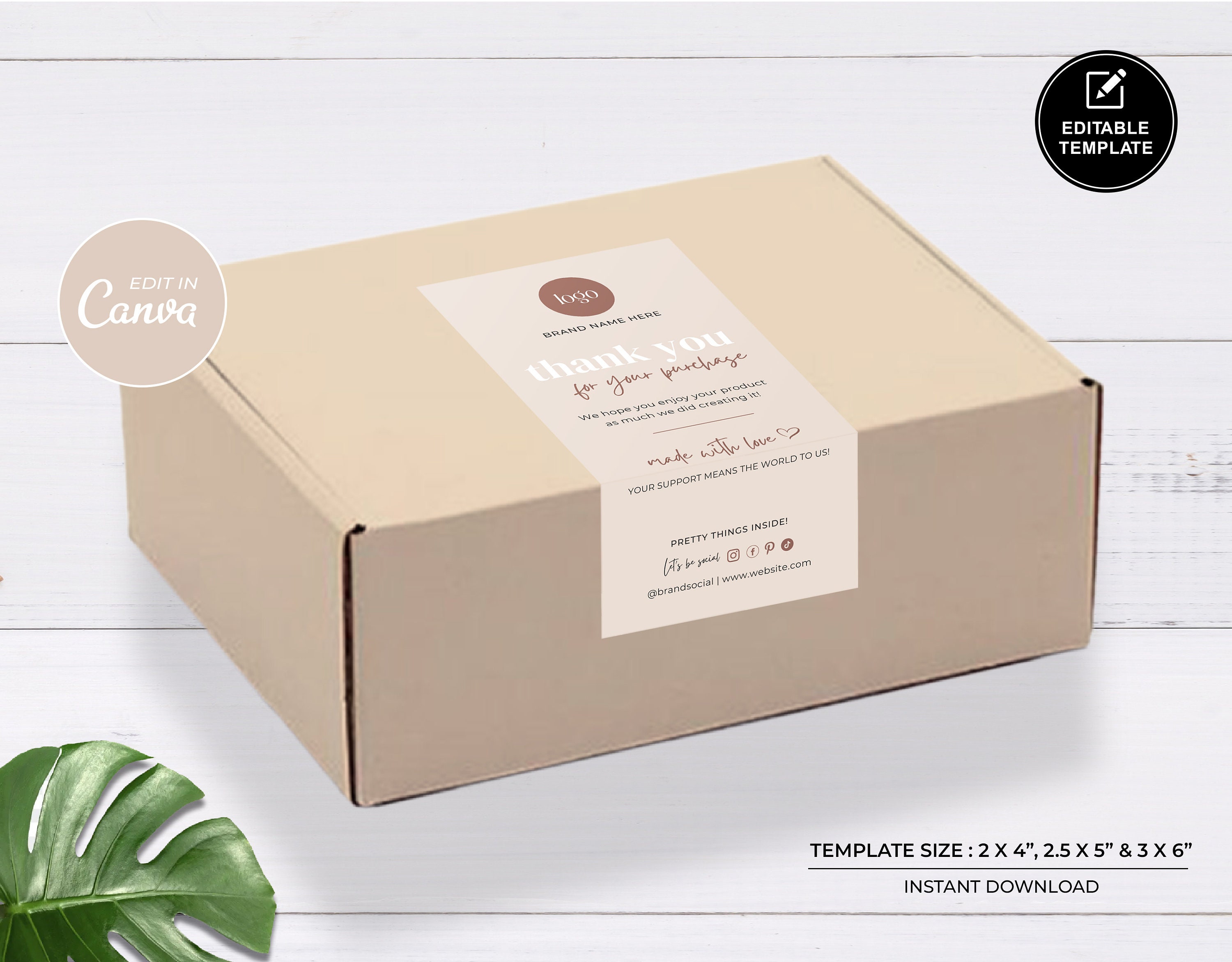 Editable Box Label Template Order Packaging Stickers - Etsy Australia
