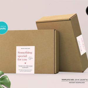 Editable Box Label Template, Box Seal Label, Printable Parcel Sticker ...