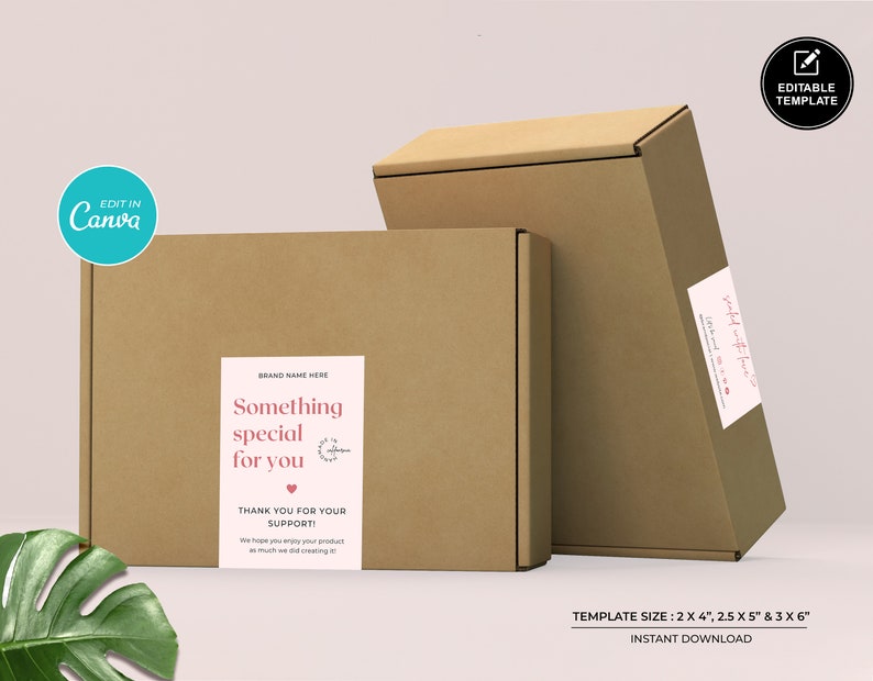 Editable Box Label Template, Box Seal Label, Printable Parcel Sticker ...