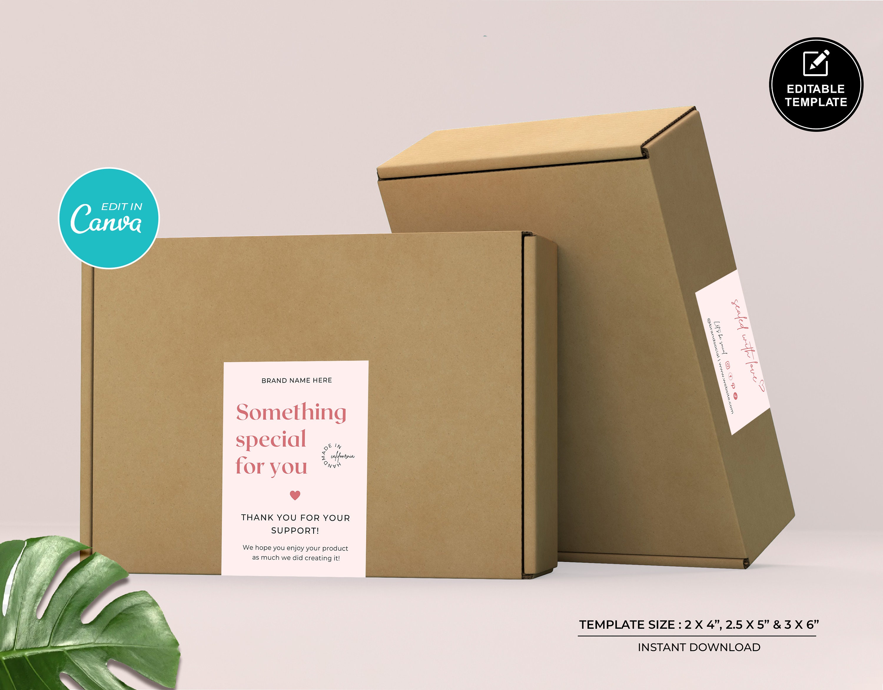 Editable Box Label Template, Box Seal Label, Printable Parcel Sticker ...