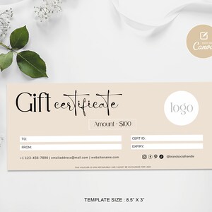 Boho Editable Gift Certificate Template, Gift Certificate Template With ...