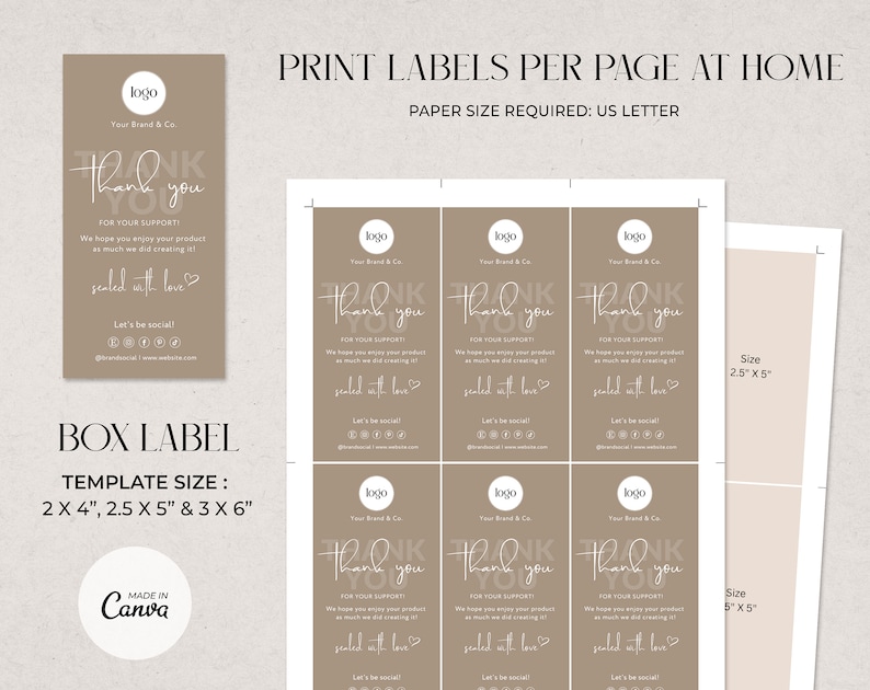 Editable Box Label Template Order Packaging Stickers Custom - Etsy