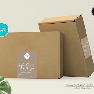 Editable Box Label Template, Order Packaging Stickers, Custom Branded ...